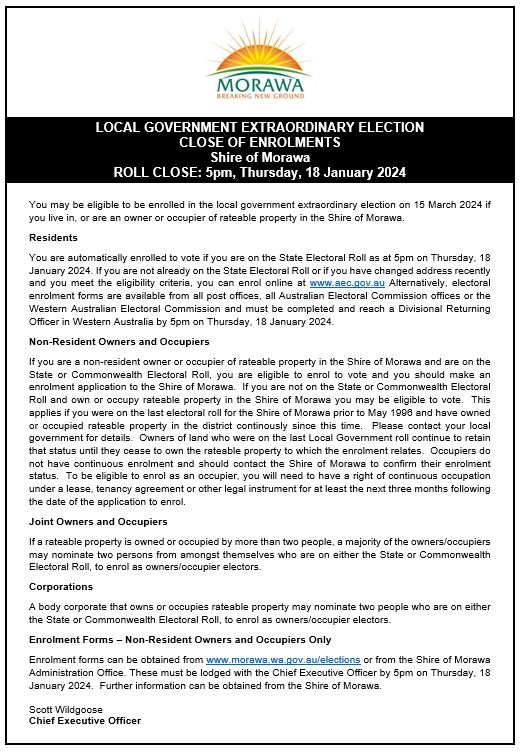 News Story - 2024 Local Government Extraordinary Election - Close of ...